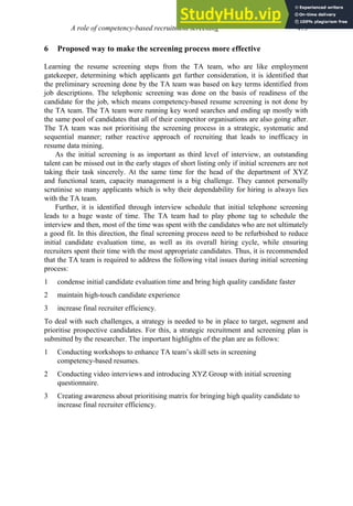 A role of competency-based recruitment screening a case study on Indian ...