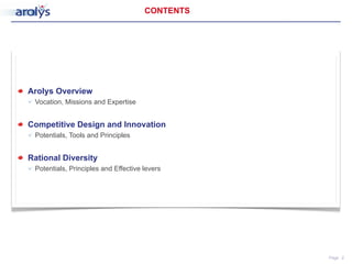 Arolys | The key of your competitiveness / Value Analysis and Design to ...