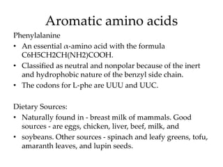 Aromatic amino acids | PPTX