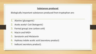 AROMATIC AMINOACIDS.pptx and tryptophan metabolism. | PPTX
