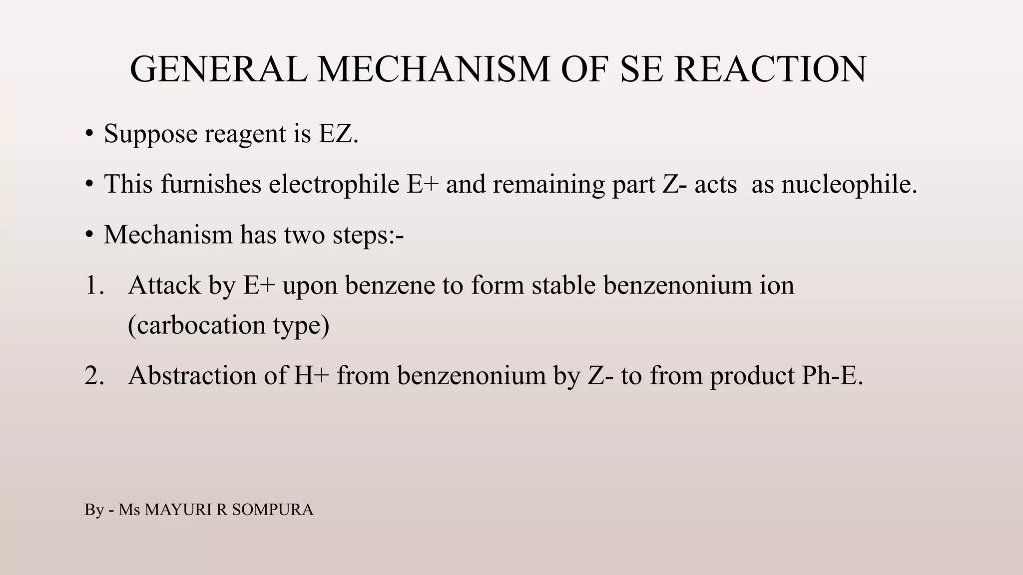 Aromatic electrophilic substitution reactions | PDF