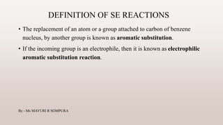 Aromatic electrophilic substitution reactions | PDF