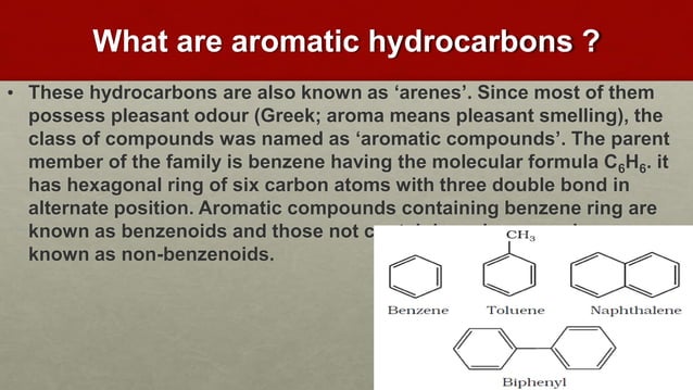 Aromatic hydrocarbon -HYDROCARBONS | PPTX