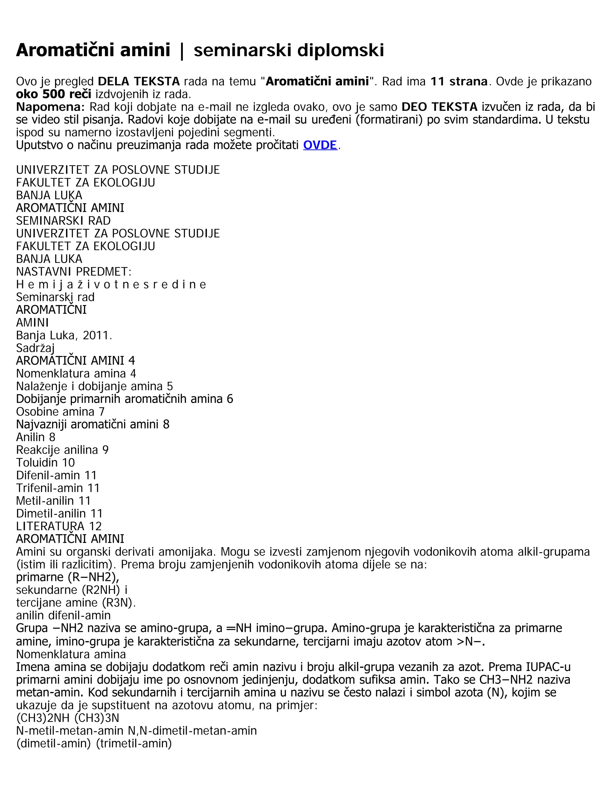 Aromaticni amini | PDF