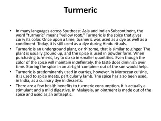 Aromatic spices used in indian cuisine | PPTX