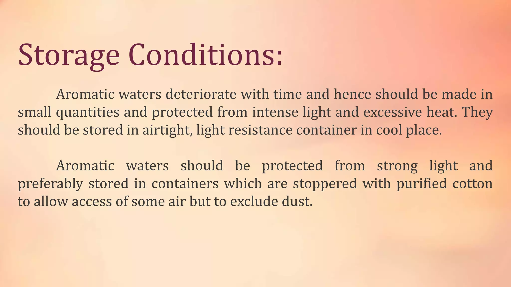 Aromatic waters | PPTX
