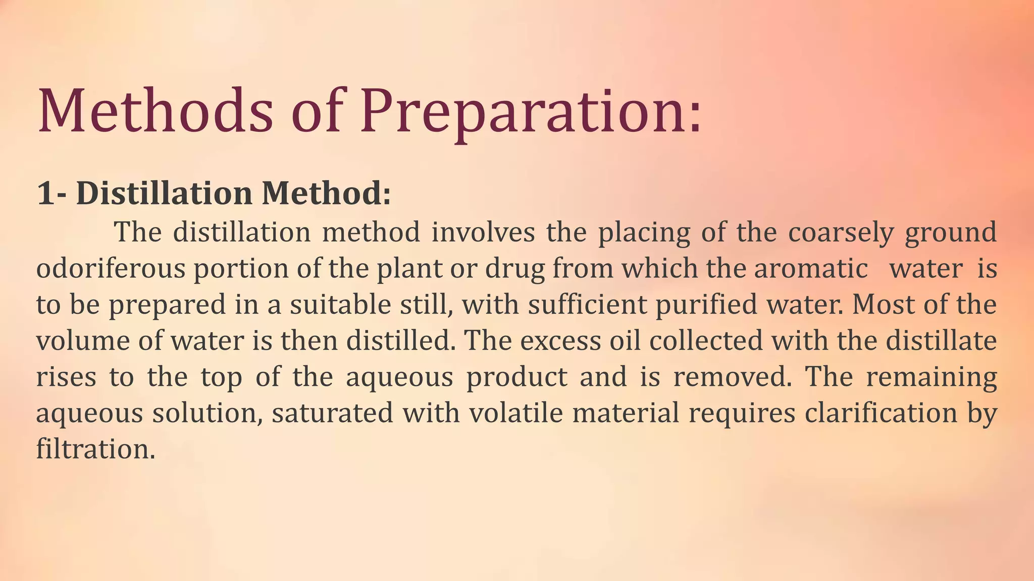 Aromatic waters | PPTX