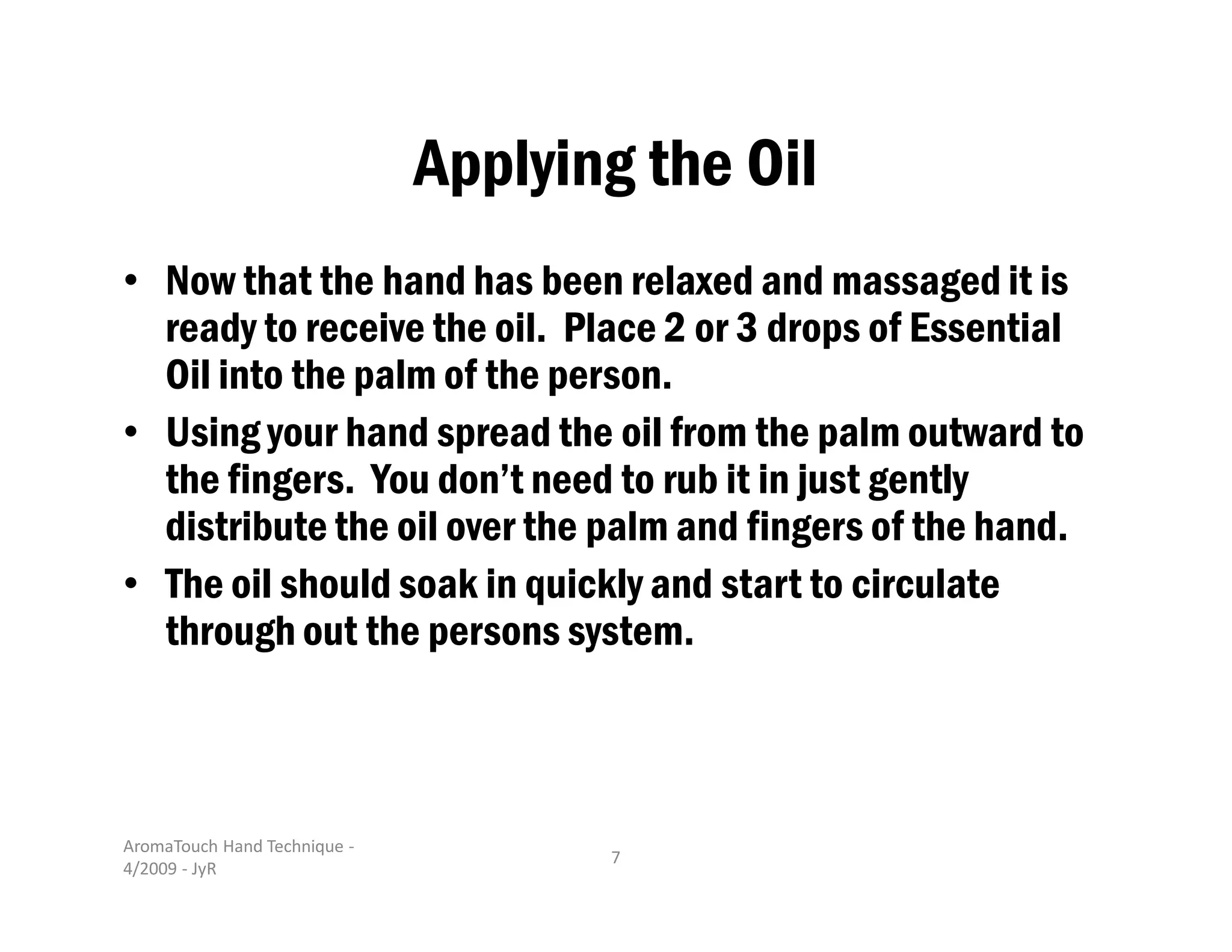 Aroma touch handtechnique-1 | PPT