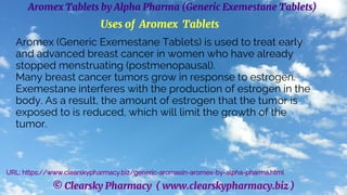 Aromex Tablets by Alpha Pharma (Generic Exemestane Tablets) | PDF