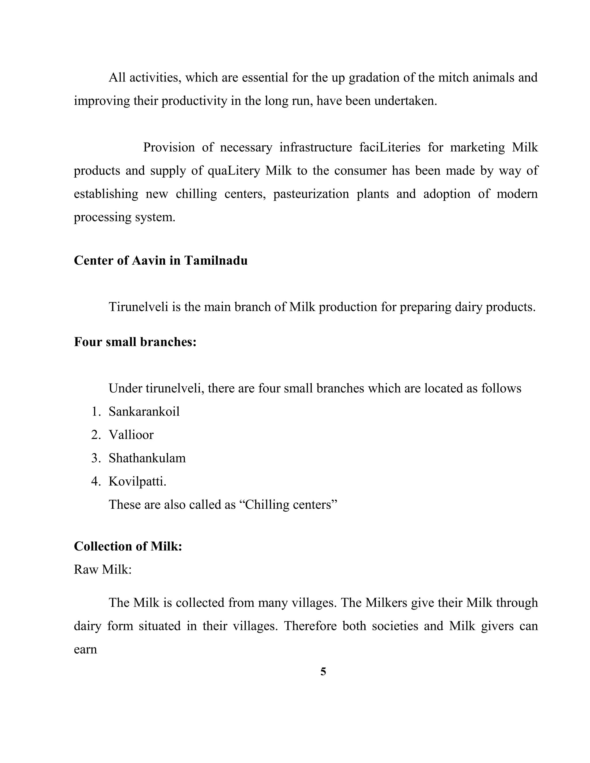 internship report_aavin | DOCX