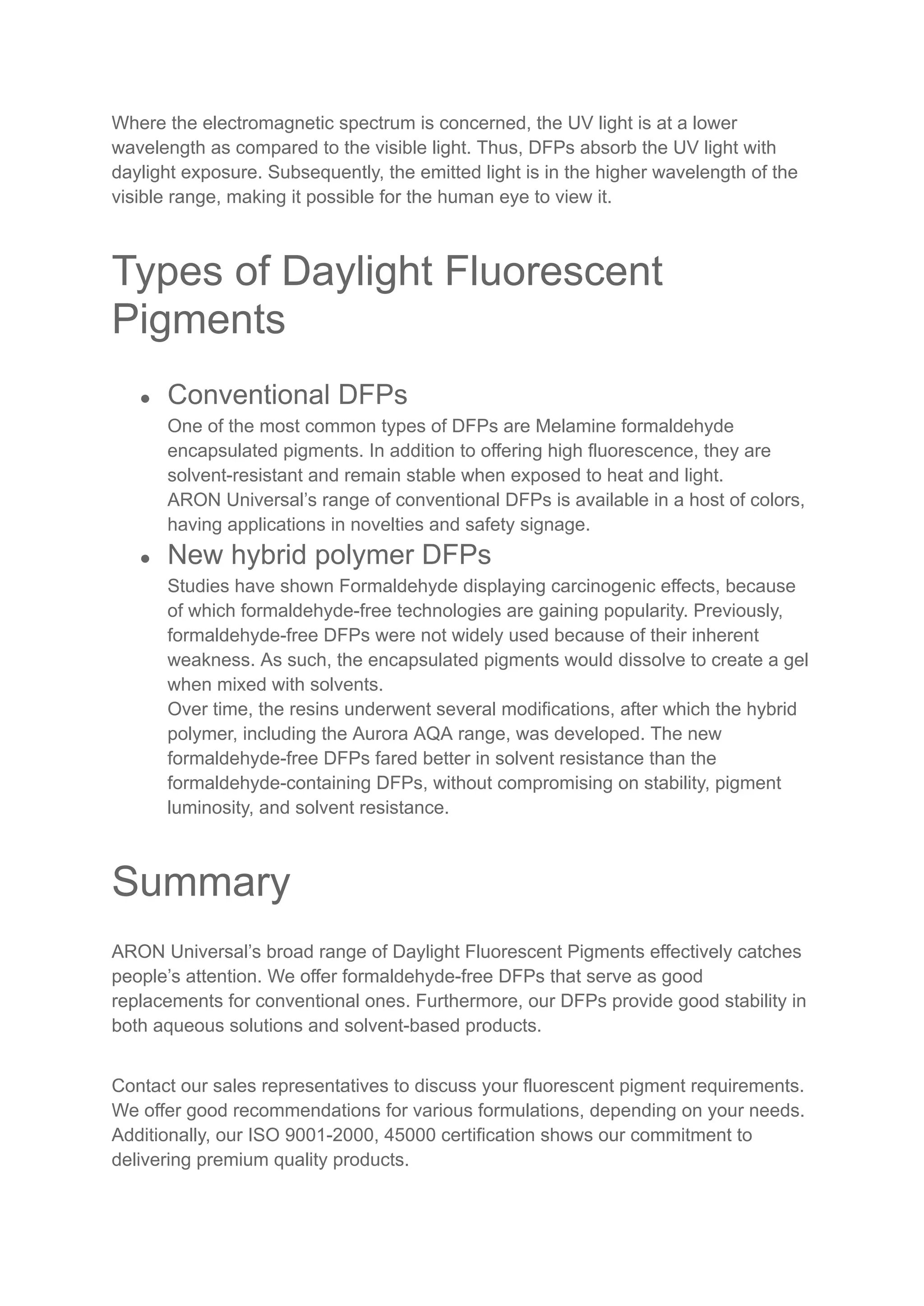 What Are Fluorescent Pigments And How Do They Work? | PDF