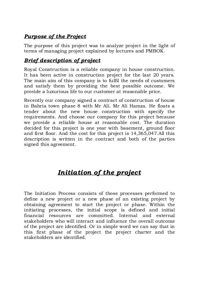 Project On Construction Of House Report Project On Construction Of House Report