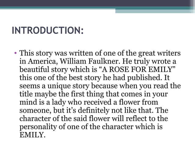 A rose for emily (World Literature) | PPT | Bereavement | Family and ...