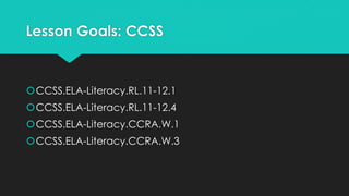 "A Rose for Emily" Lesson Plan | PPT | Free Download