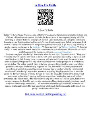 A Rose For Emily Essays | PDF | Drama | Genres