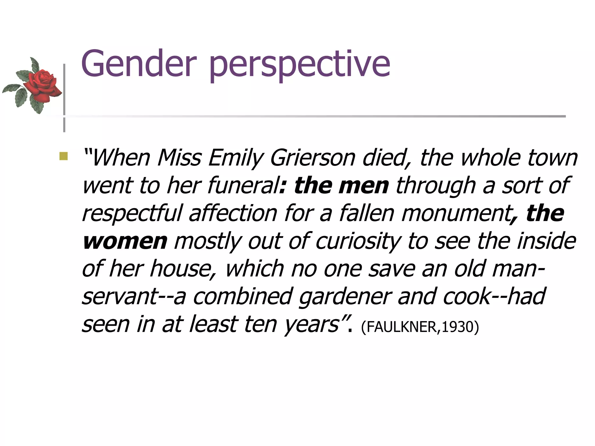 Symbolism in "A Rose for Emily" | PPT