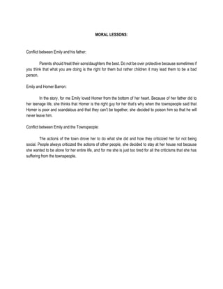 A Rose for Emily - Summary (English Literature) | DOCX