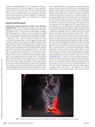 Geological evidence of extensive N-fixation by volcanic lightning ...