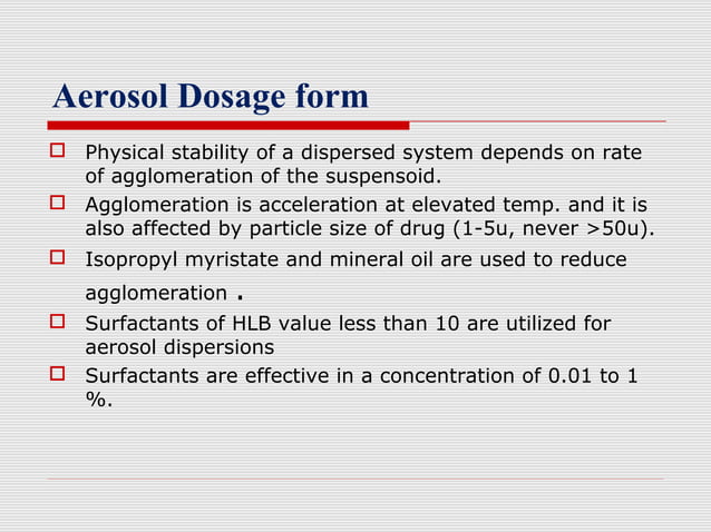 Arosol Dosage Form | PPT | Lung and Respiratory Health | Diseases and ...