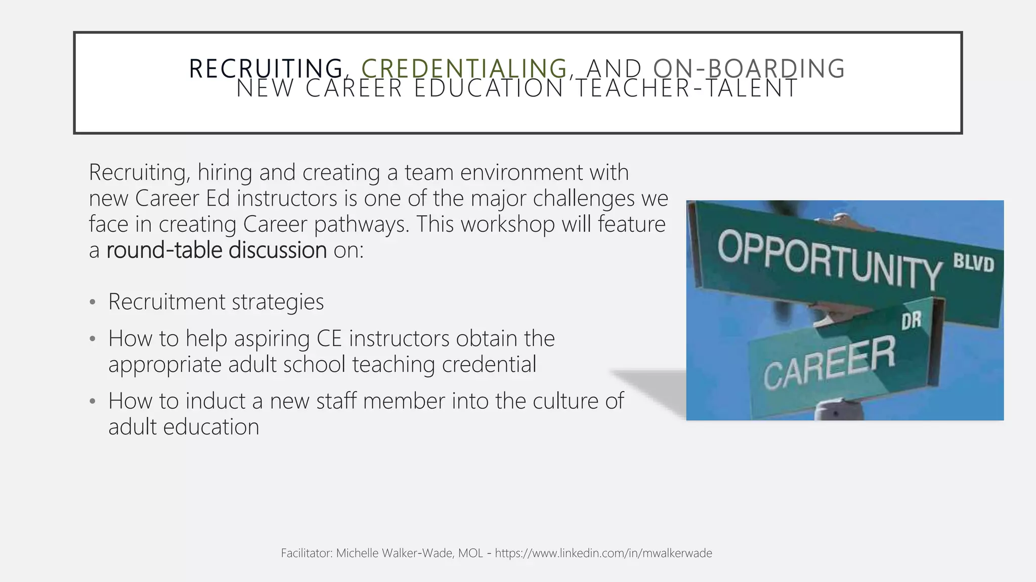 Recruitment Strategies, Credentialing, and On-boarding New Career Education Teachers | PPTX