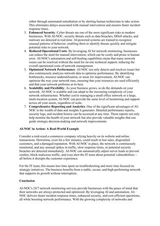 Around-the-Clock Network Monitoring with AI-NOC | PDF
