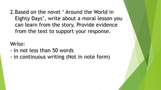 Around the world in eighty days moral values, characters revision | PPTX