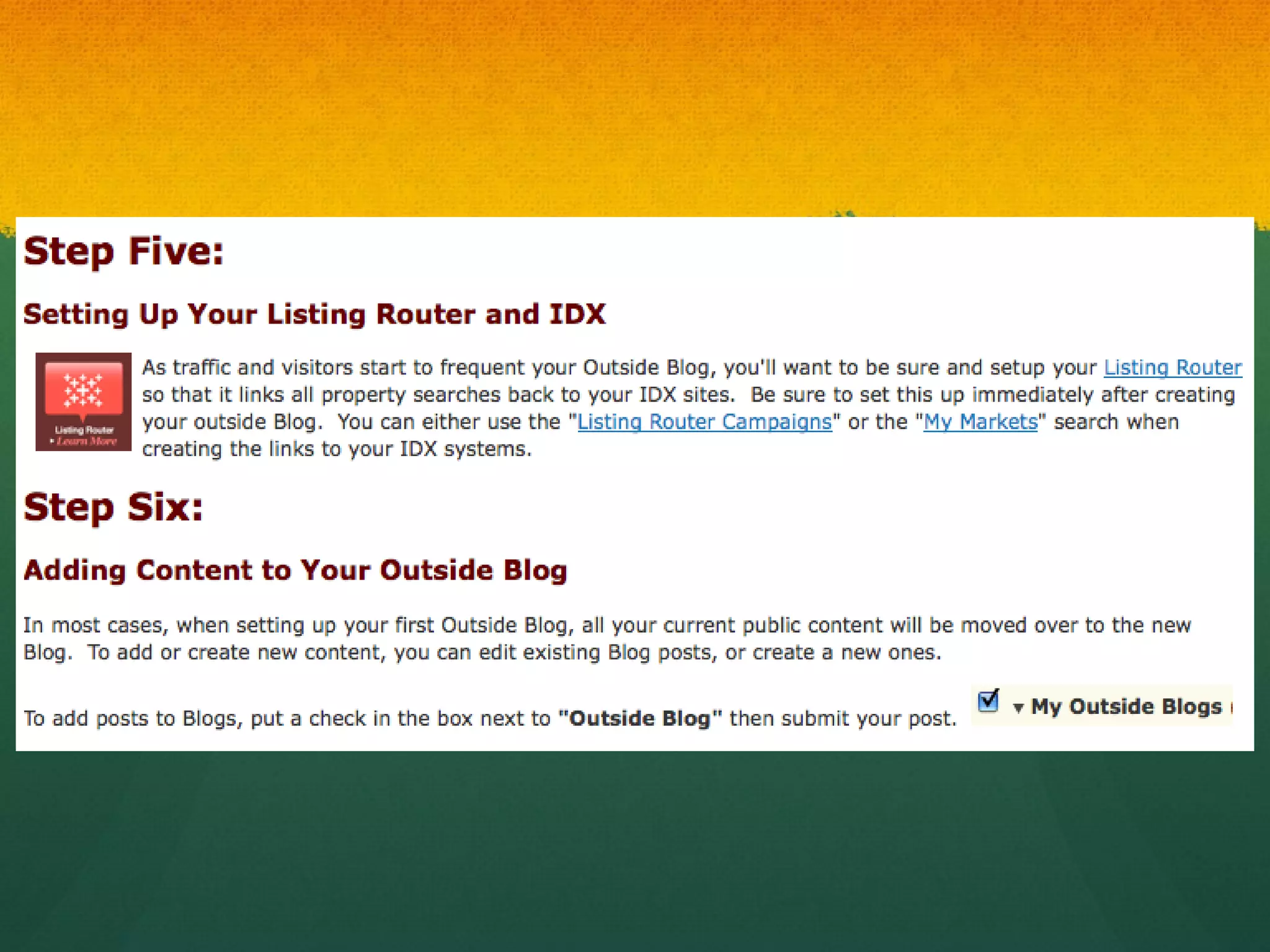 Activerain Outside Blog Setup | PPT