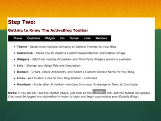 Activerain Outside Blog Setup | PPT