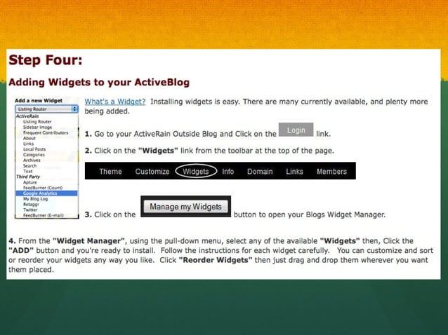 Activerain Outside Blog Setup | PPT