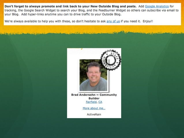 Activerain Outside Blog Setup | PPT