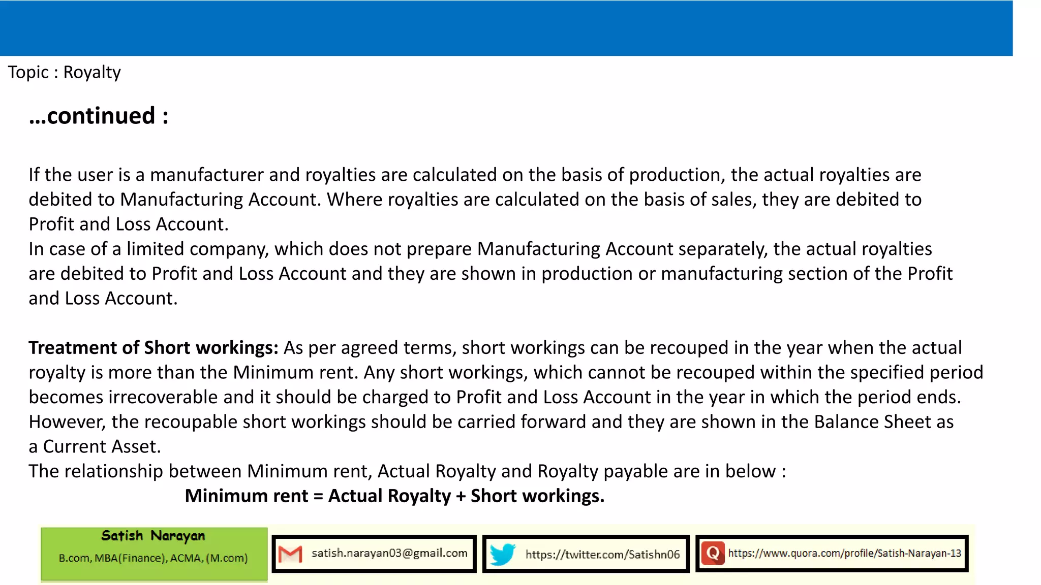 Introduction to Royalty, Basics and Accounting Entries | PPTX