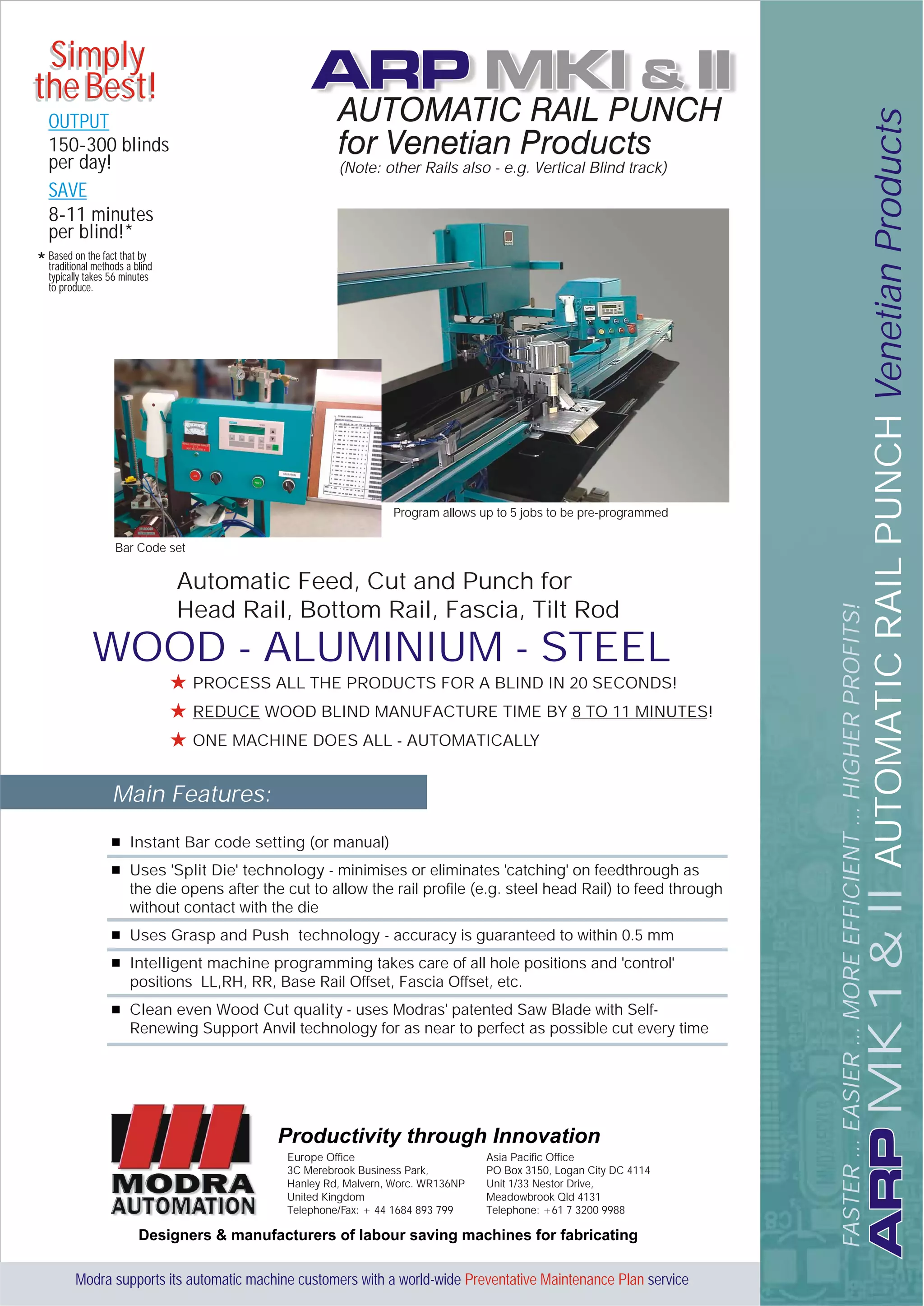 Original Sales Brochure for the Modra Arp Machine | PDF | Woodworking ...