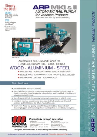 Original Sales Brochure for the Modra Arp Machine | PDF | Woodworking ...