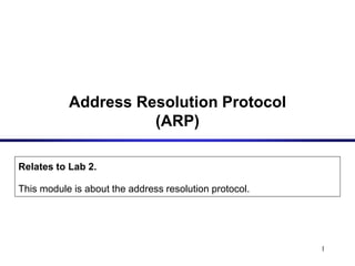 ARP.ppt | Computer Networking | Computing