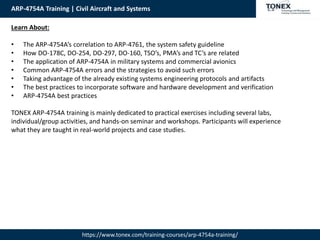 ARP-4754A Training - Civil Aircraft and Systems : Tonex | PPTX