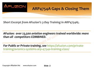 ARP4754A Gaps and Closing ARP4754A Gaps from AFuzion ARP4754A 3-Day ...