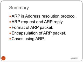 Arp (address resolution protocol) | PPTX