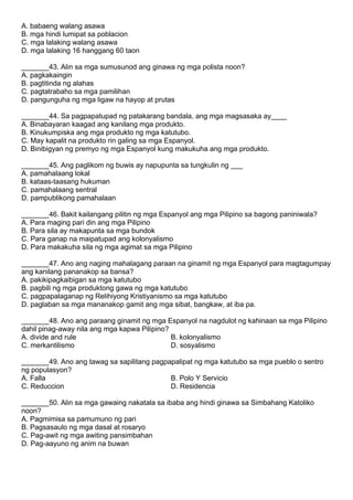 araling panlipunan second quarter exam 5 q2 pt.docx