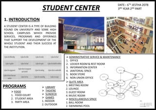 STUDENT CENTER | PPTX