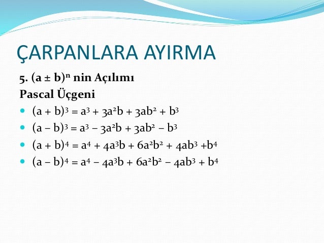 çarpanlara Ayırma