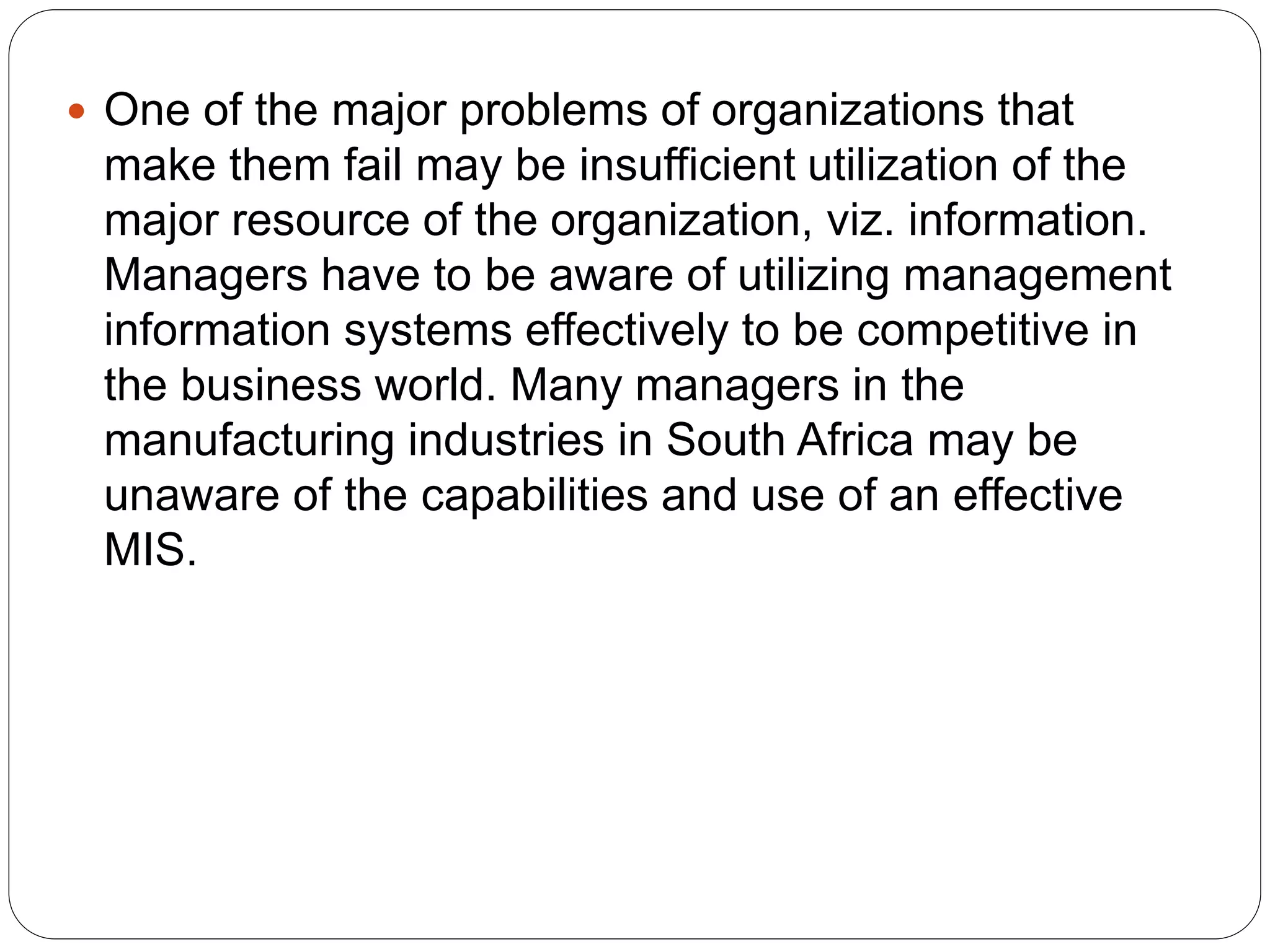 Application of MIS in manufacturing sector | PPTX