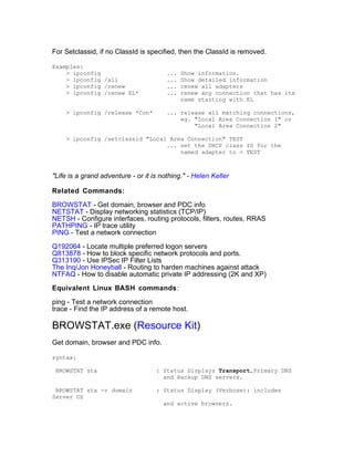 Arp Dan Ipconfig Syntax | PDF