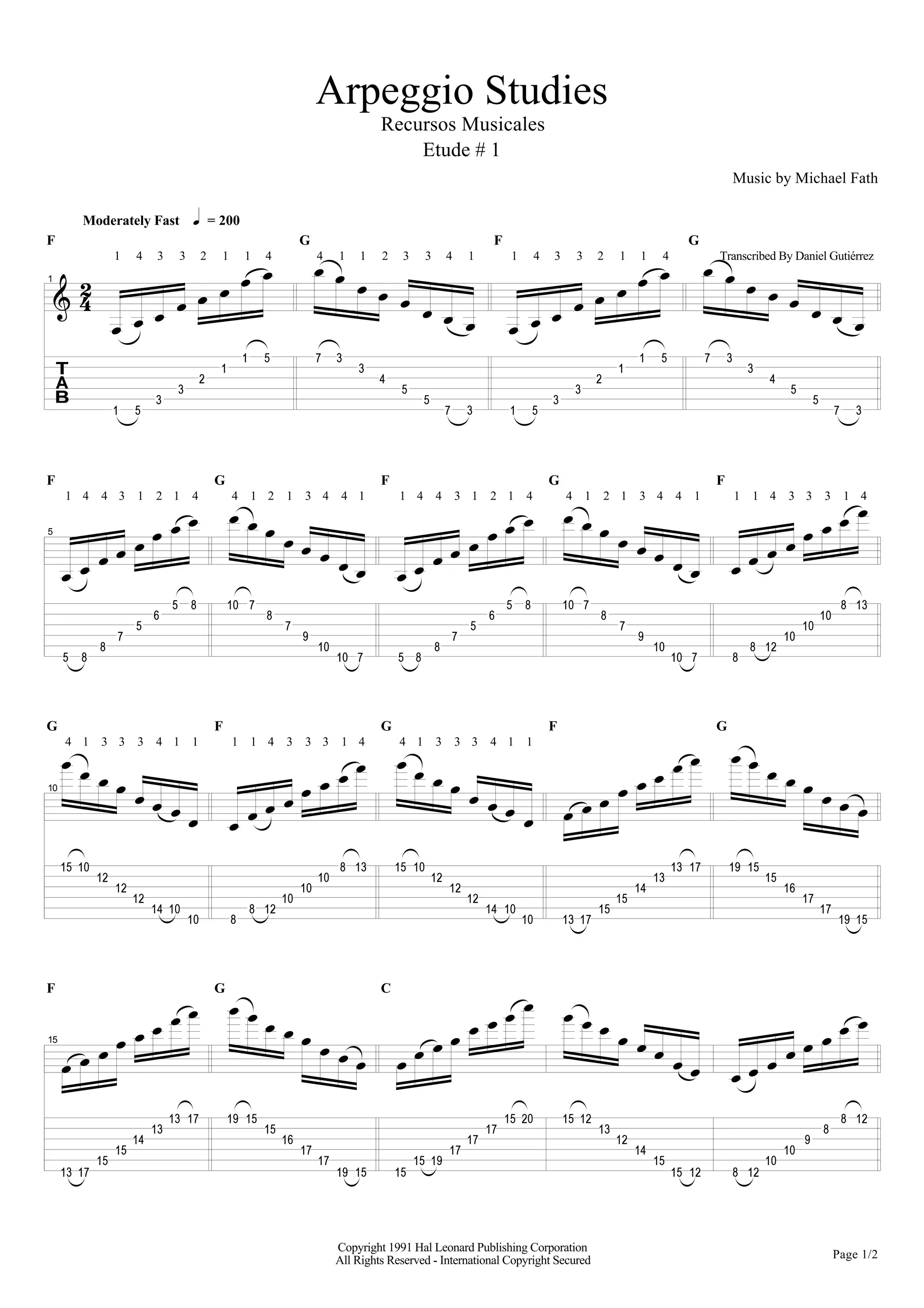 Arpeggios Etude # 1 | PDF