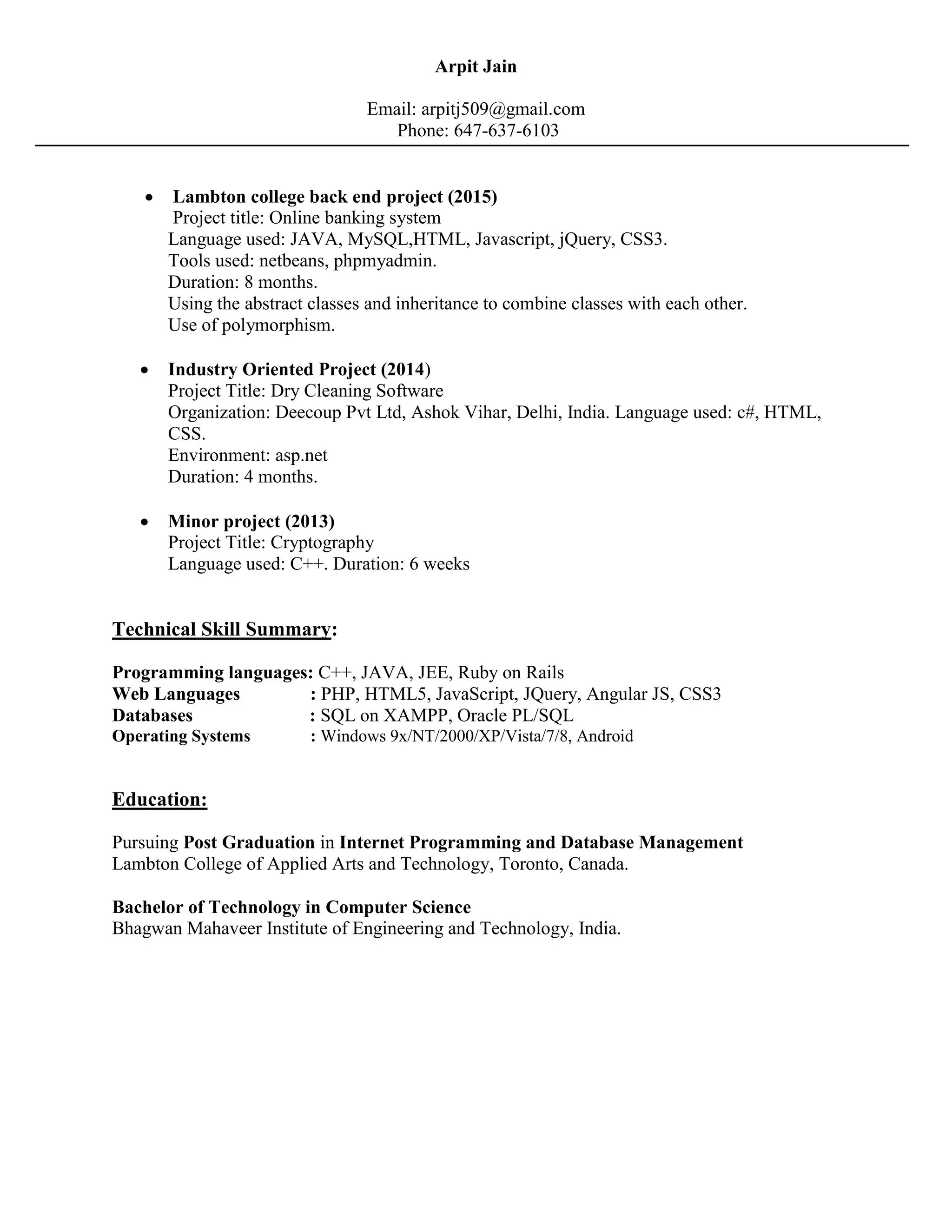 Arpit jain resume main | PDF