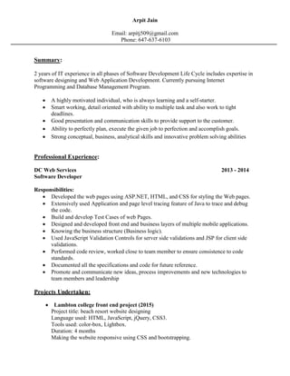 Arpit jain resume main | PDF