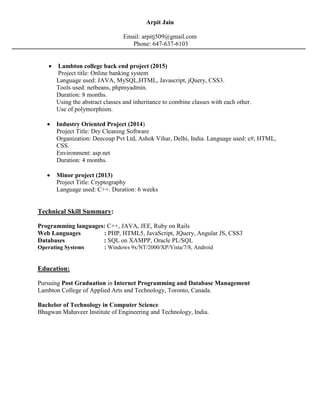 Arpit jain resume main | PDF