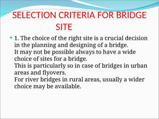 Selection Criteria of Bridges Site and Criterias.ppt