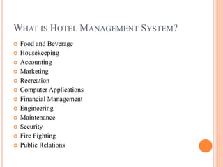 Hotel management report for the Education purpose | PPT