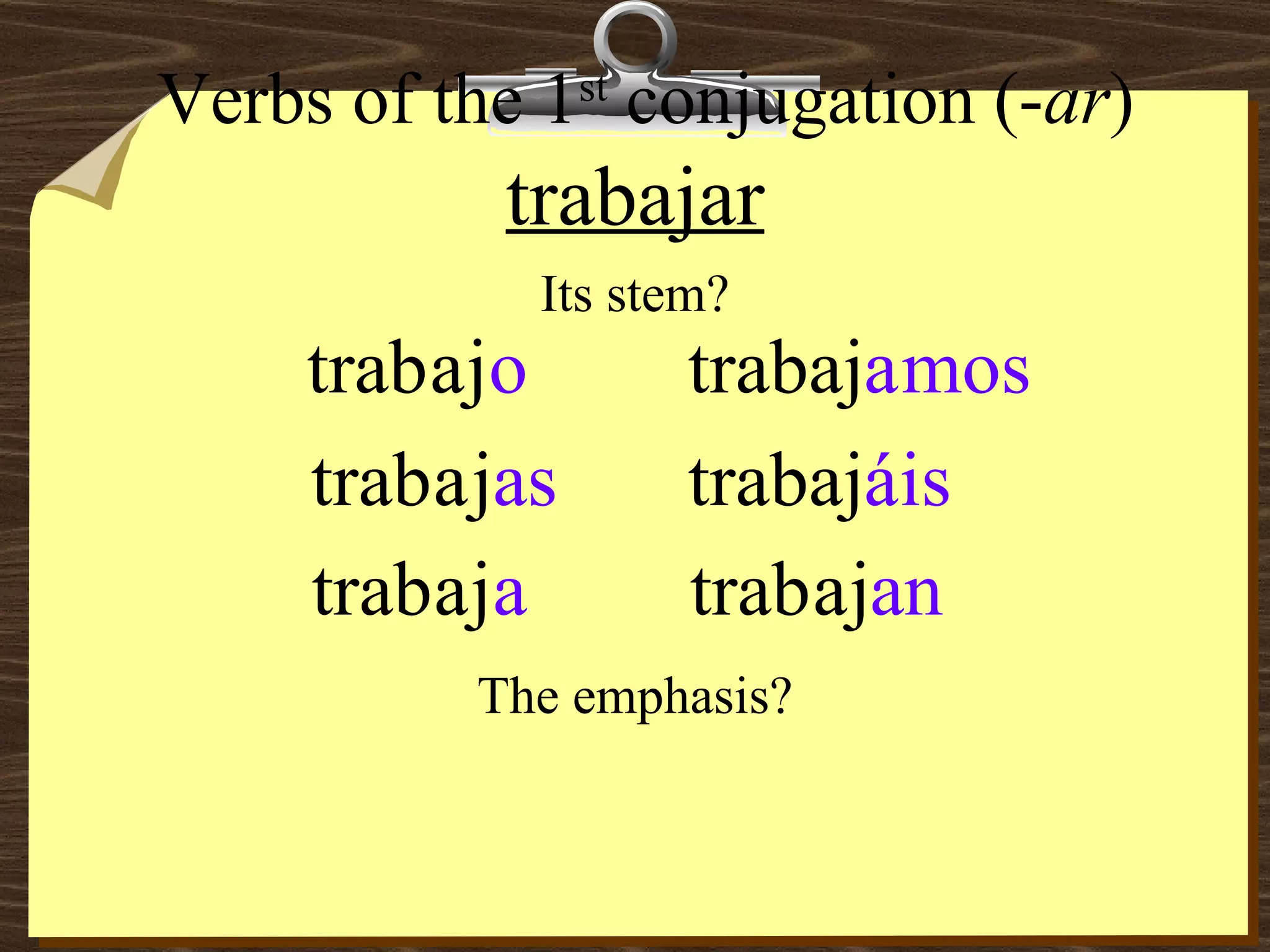 Los Verbos -AR Práctica - Grade 7th | PPT