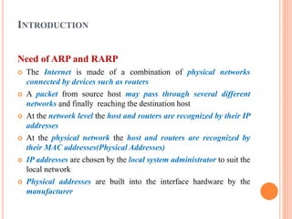 ARP,RARP,DHCP,ICMP NETWORKING PROTOCOLS INTERNET | PPTX